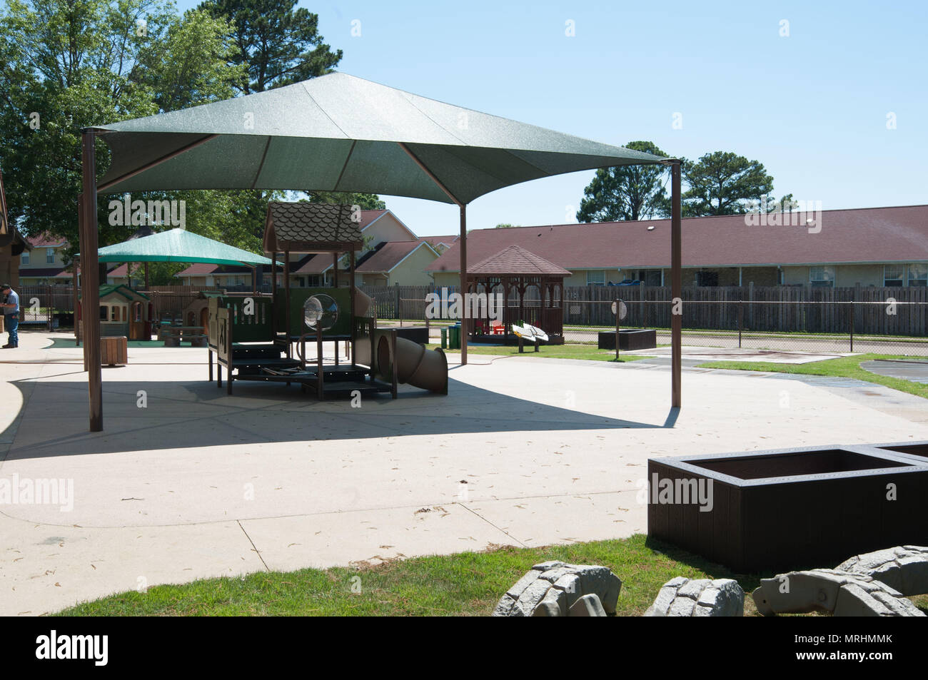 Maxwell AFB, Ala. - Ongoing construction on outdoor play area for the ...