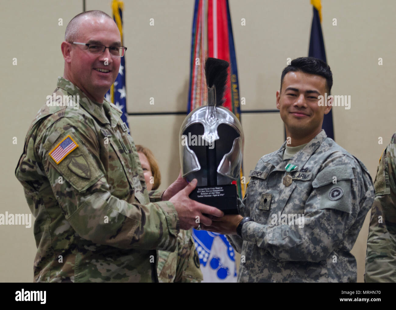 U.S. Army Reserve Soldier of the Year, Spc, Kenny Ochoa (right ...