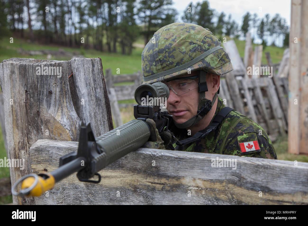 A Soldier of the 3rd Canadian Division, Canadian Army pulls security ...