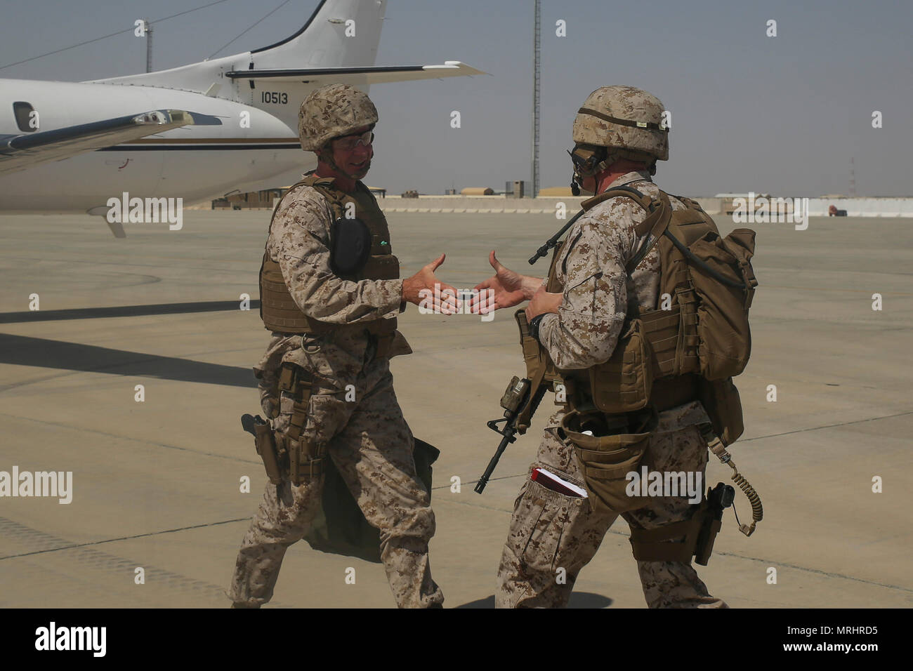 Lt. Gen. William Beydler, left, the commanding general of Marine Corps ...