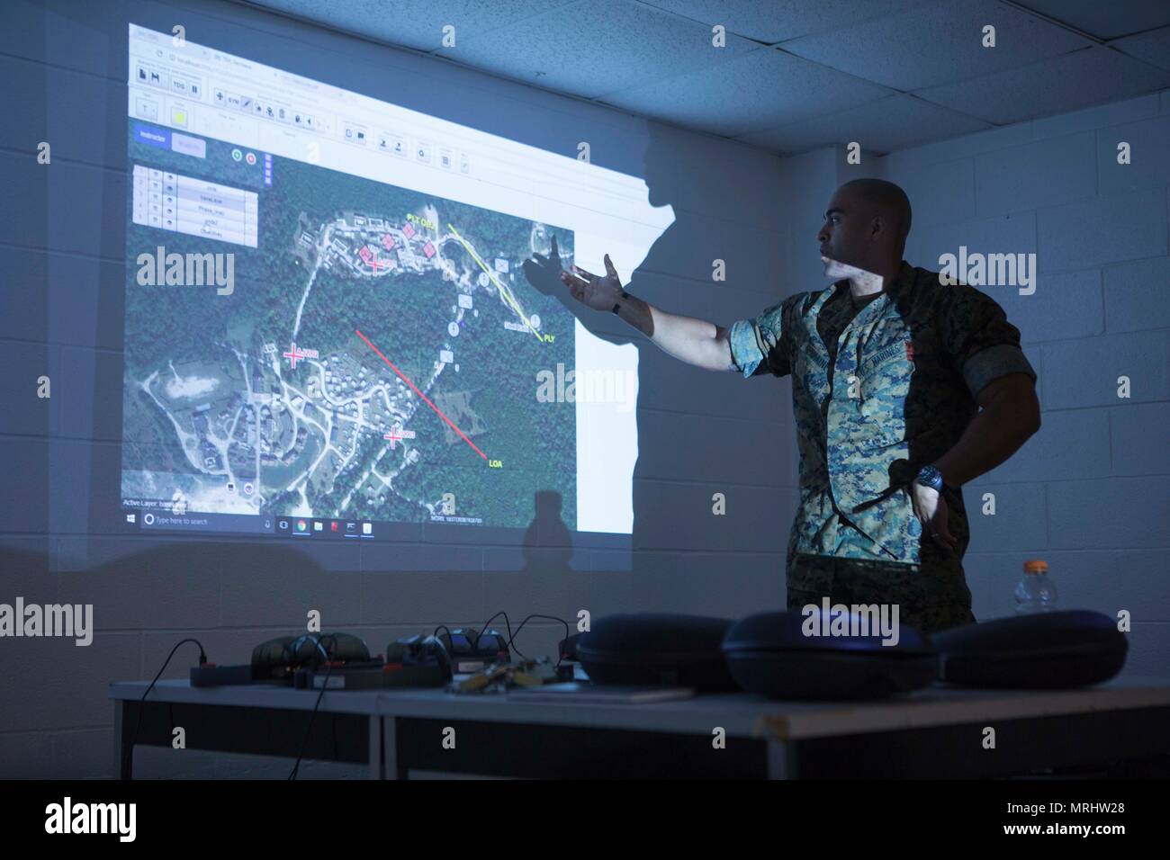 U.S. Marine Corps Sergeant Kamau A. Germaine, squad leader, with 1st ...