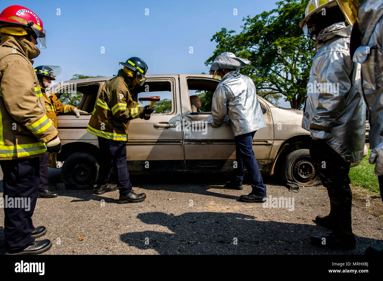Firefighters from Central America learn new vehicle extraction ...