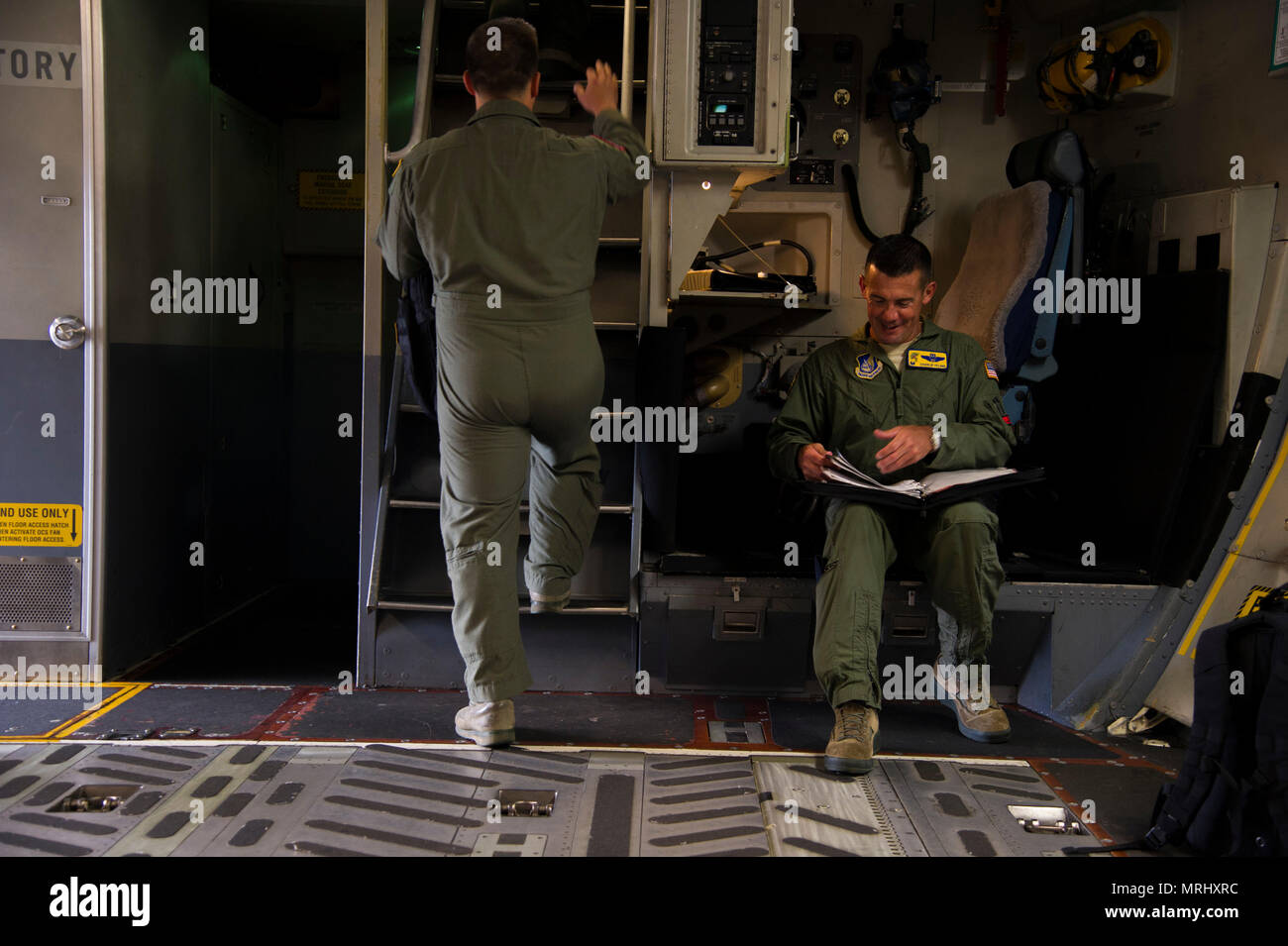 Col. Charles Velino, 15th Operations Group commander, reviews the ...