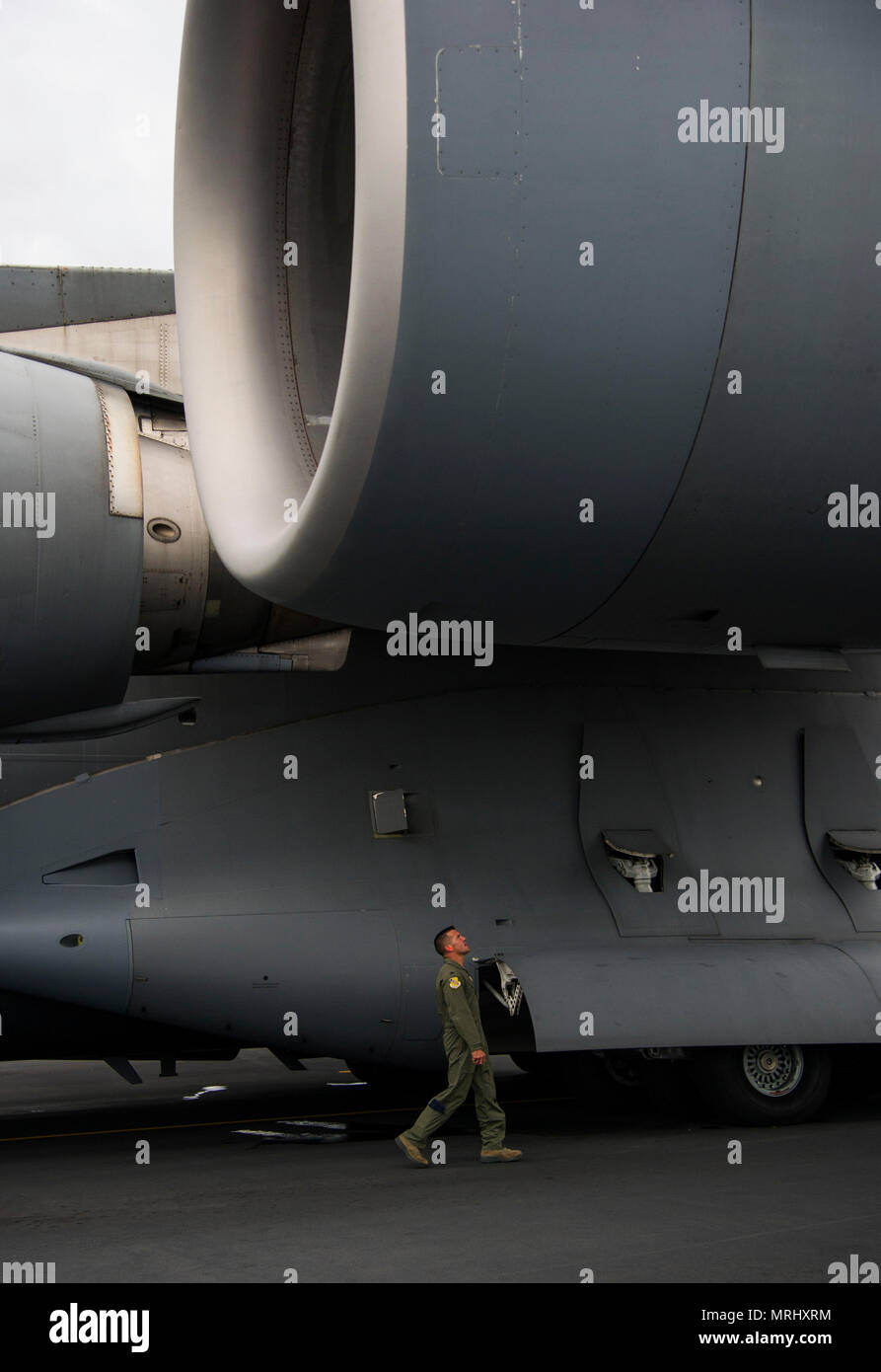 Col. Charles Velino, 15th Operations Group commander, does a pre-flight ...
