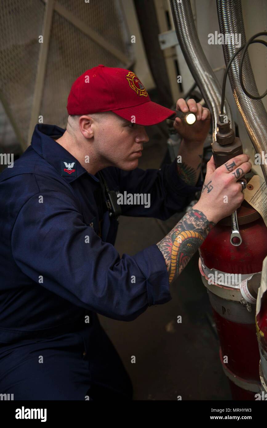 ATLANTIC OCEAN (June 17, 2017) Damage Controlman 2nd Class Rob Gaynor ...