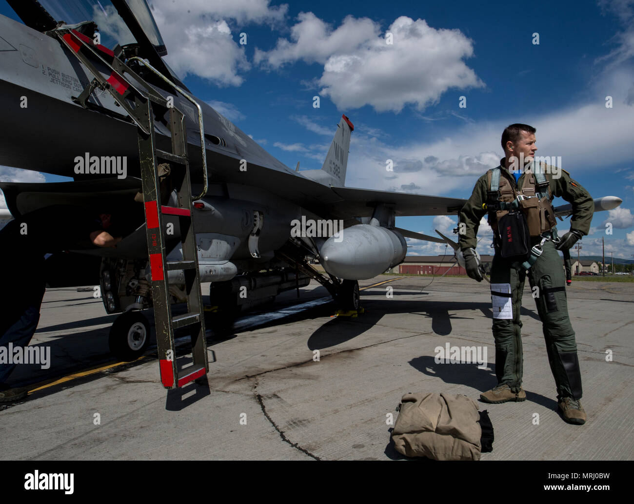 U.S. Air Force Lt. Col. Ryan Ley, fighter pilot assigned to the 14th ...