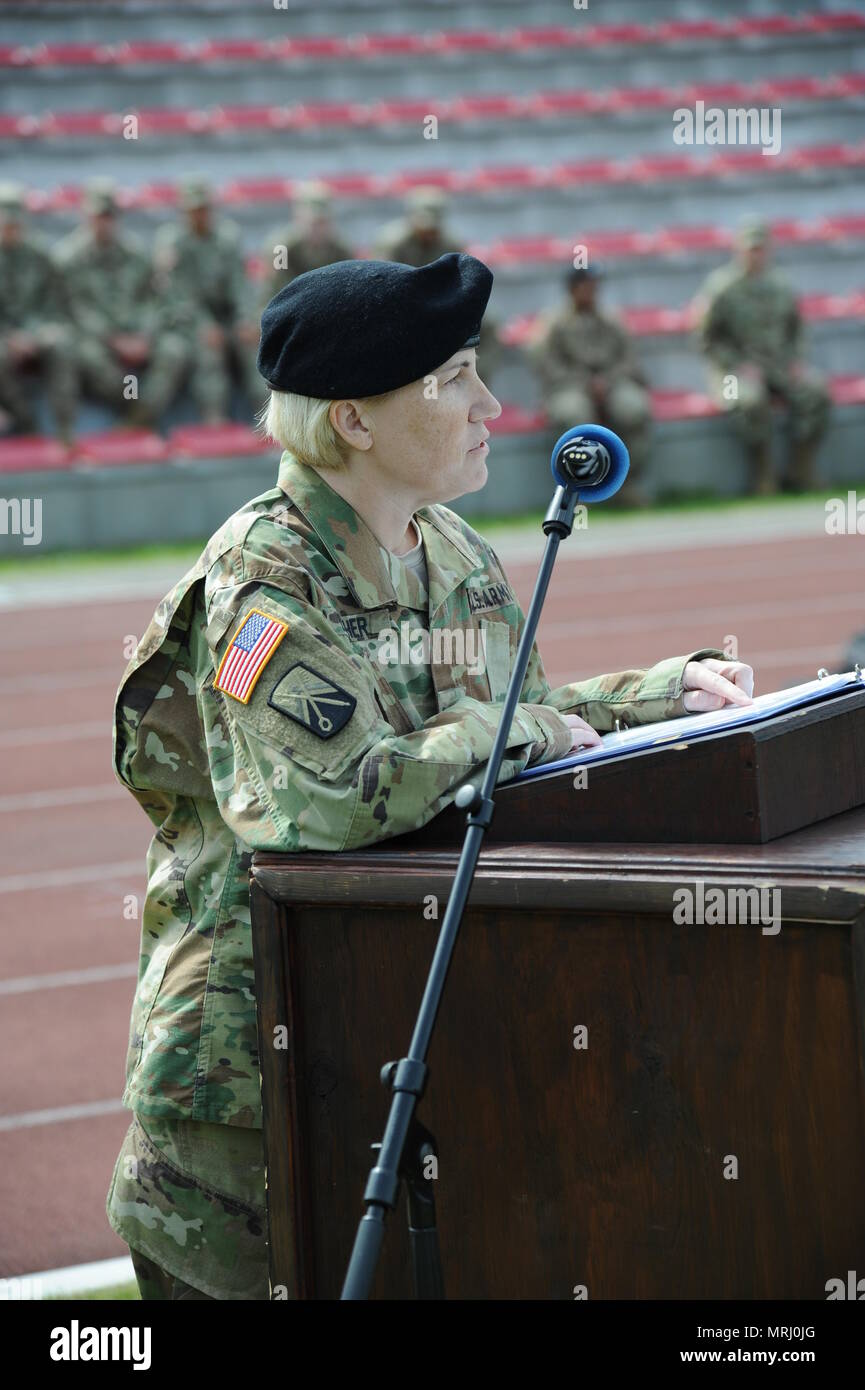 Outgoing Commander Col. Michelle T. Letcher, thanks the soldiers of the ...