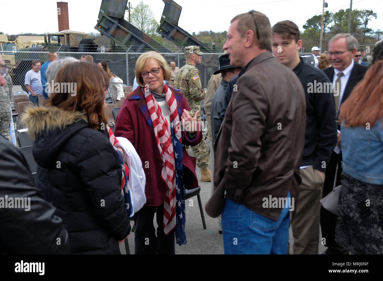 Kelly Read, mother of Sgt. Brandon Read greets members of the ...