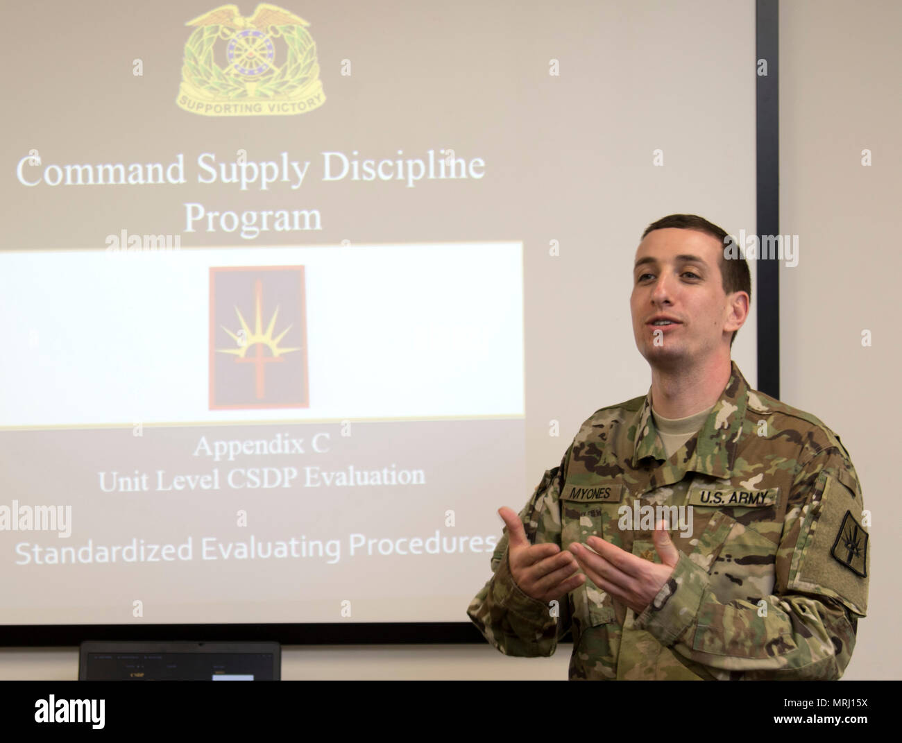 Army Major David Myones, the logistics officer for the New York Army ...