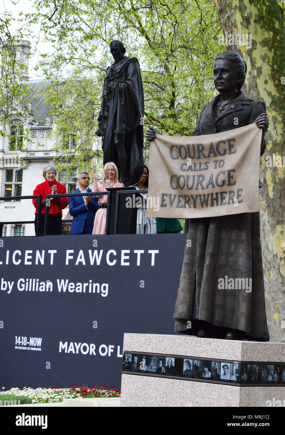 A statue in honour of Suffragist leader Dame Millicent Garrett Fawcett ...