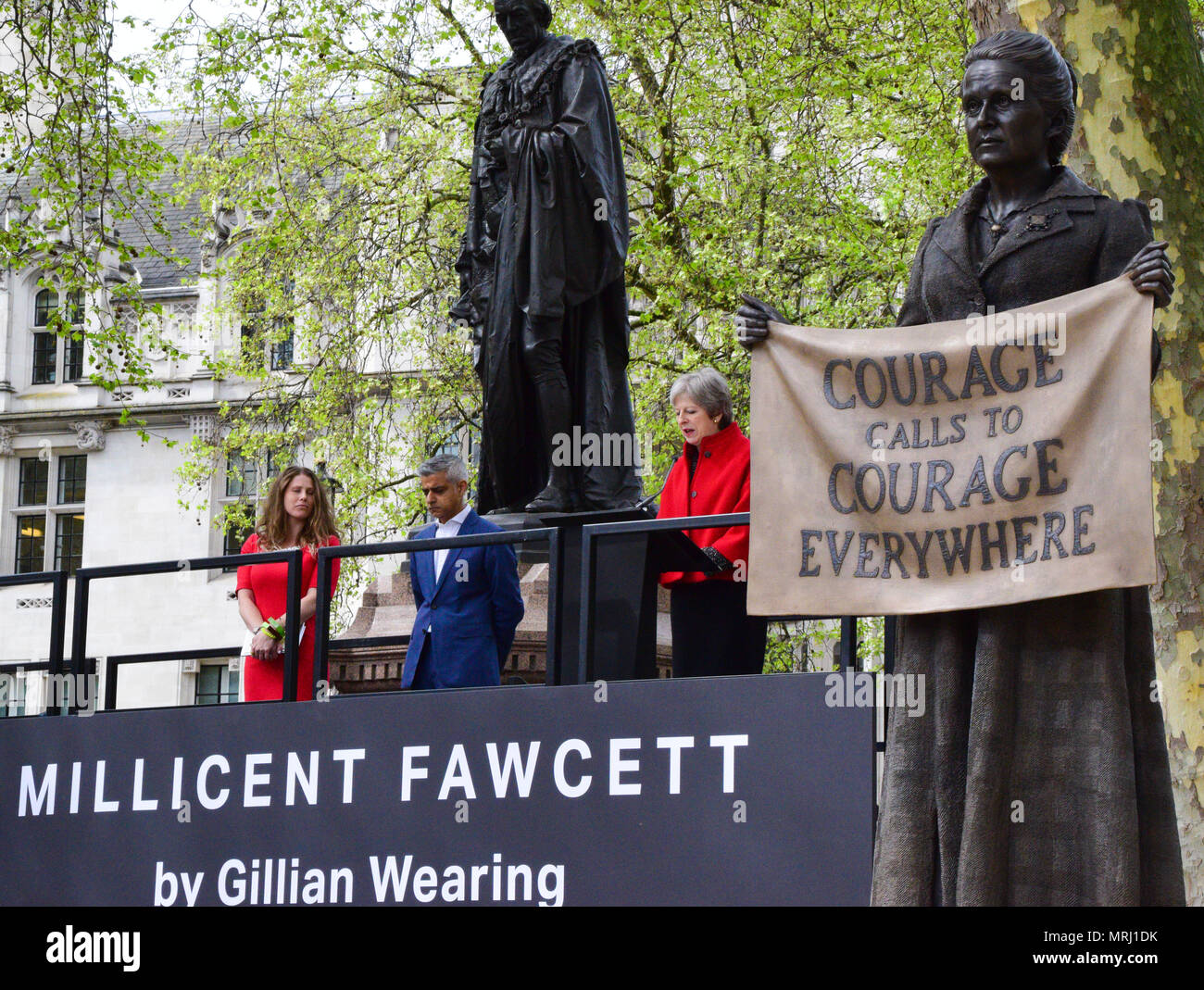 A statue in honour of Suffragist leader Dame Millicent Garrett Fawcett ...