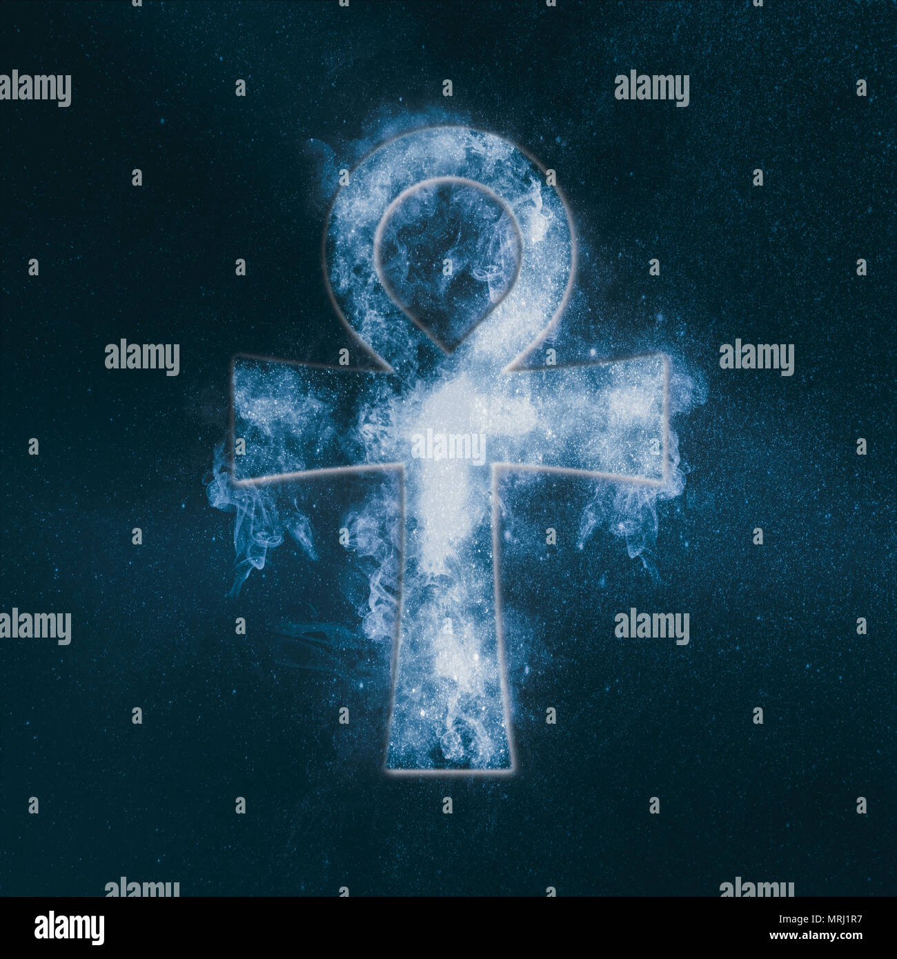 Ankh. A symbol of life. Symbol of immortality. Abstract night sky ...