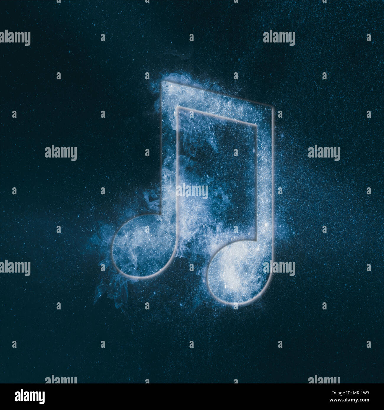 Beamed Eight music note symbol. Abstract night sky background Stock ...