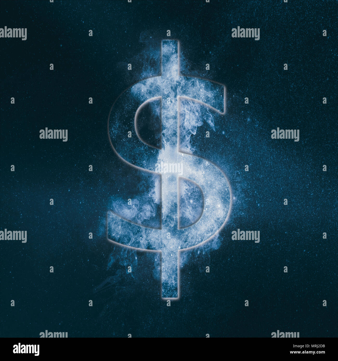 Dollar sign, Dollar Symbol. Monetary currency symbol. Abstract night ...
