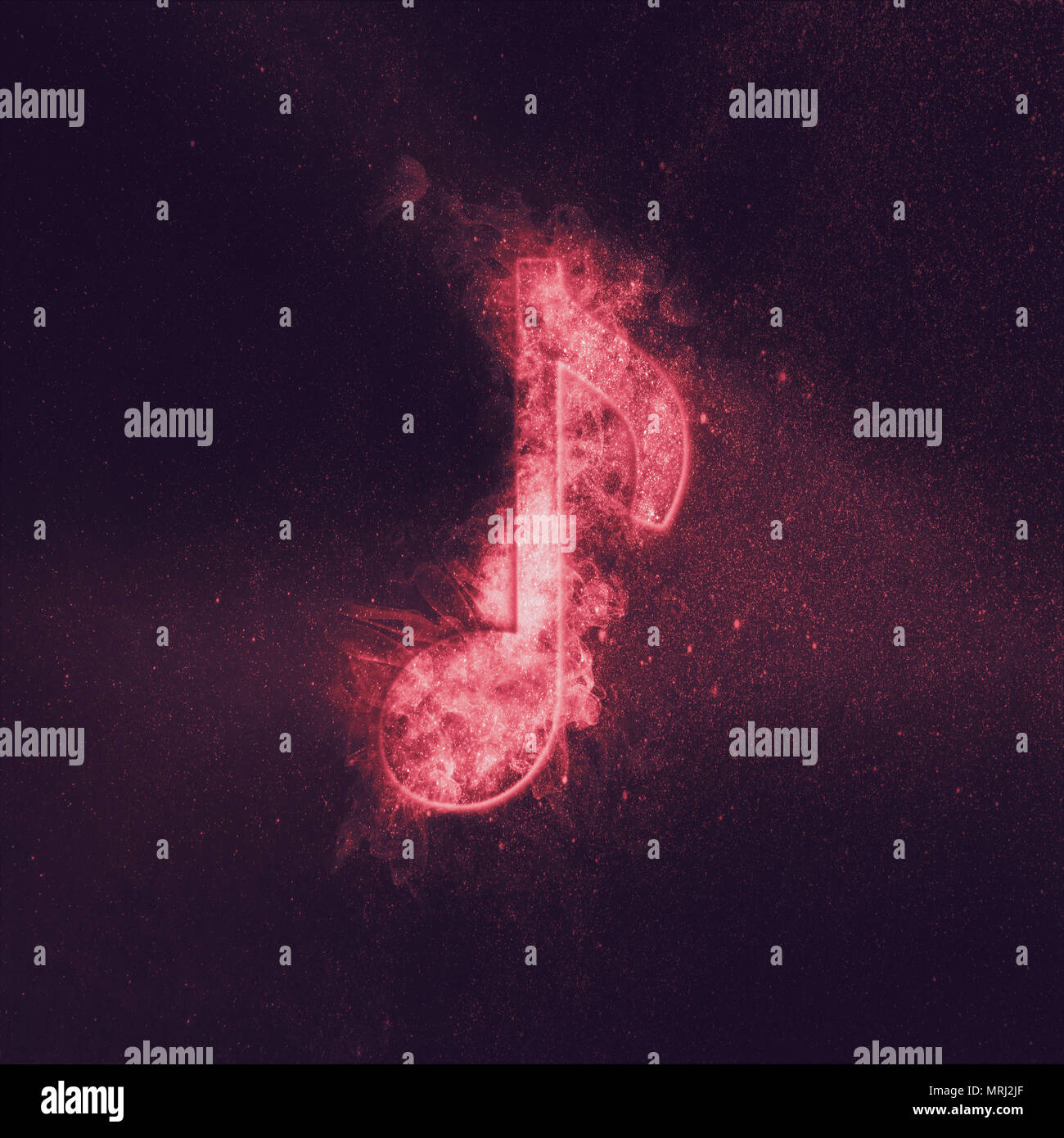 Eight music note symbol. Abstract night sky background Stock Photo - Alamy