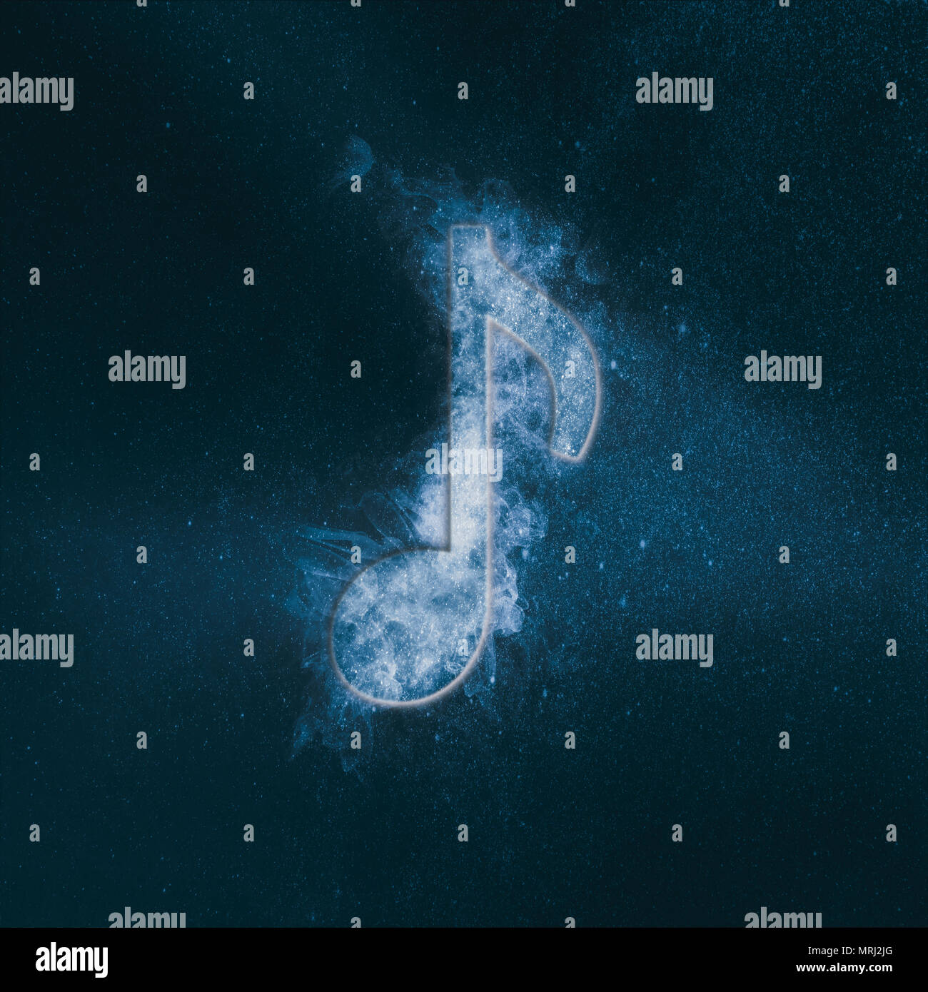 Eight music note symbol. Abstract night sky background Stock Photo - Alamy