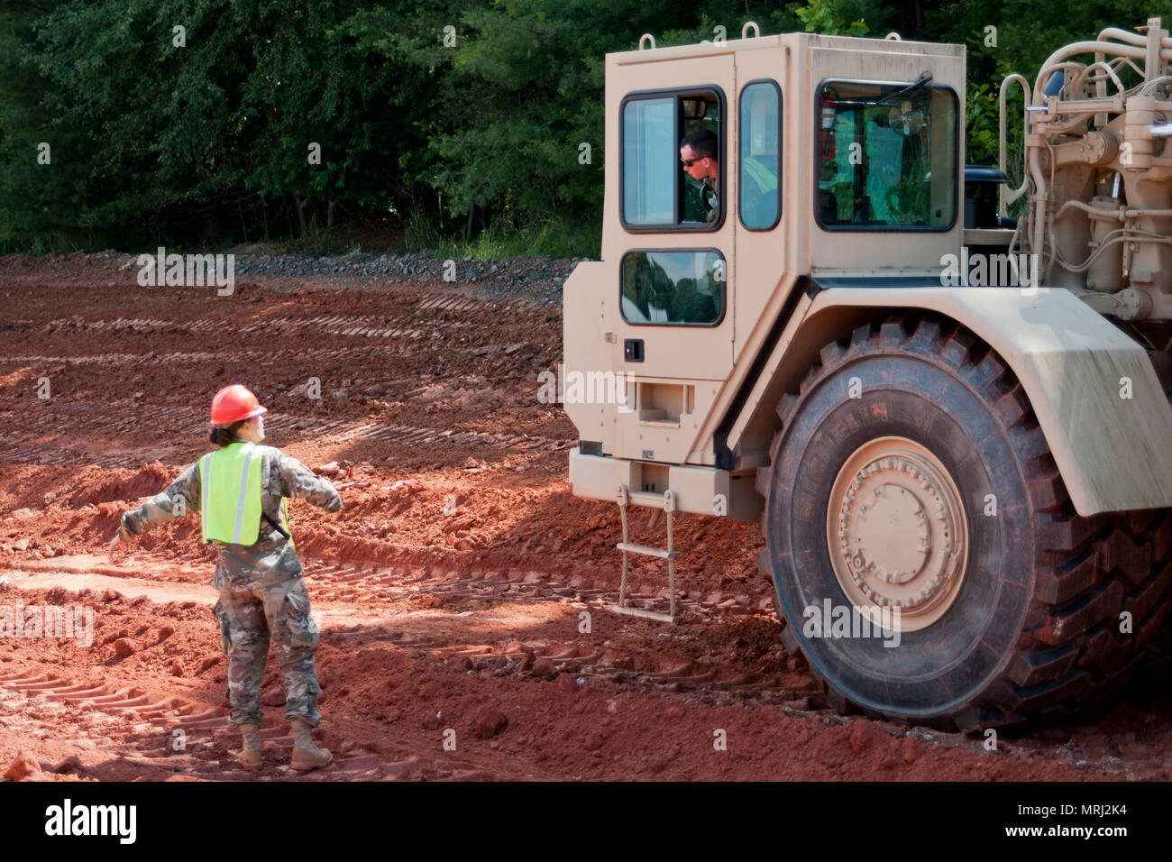 Army Staff Sgt. Valarie Mitchell, a heavy equipment operator assigned ...
