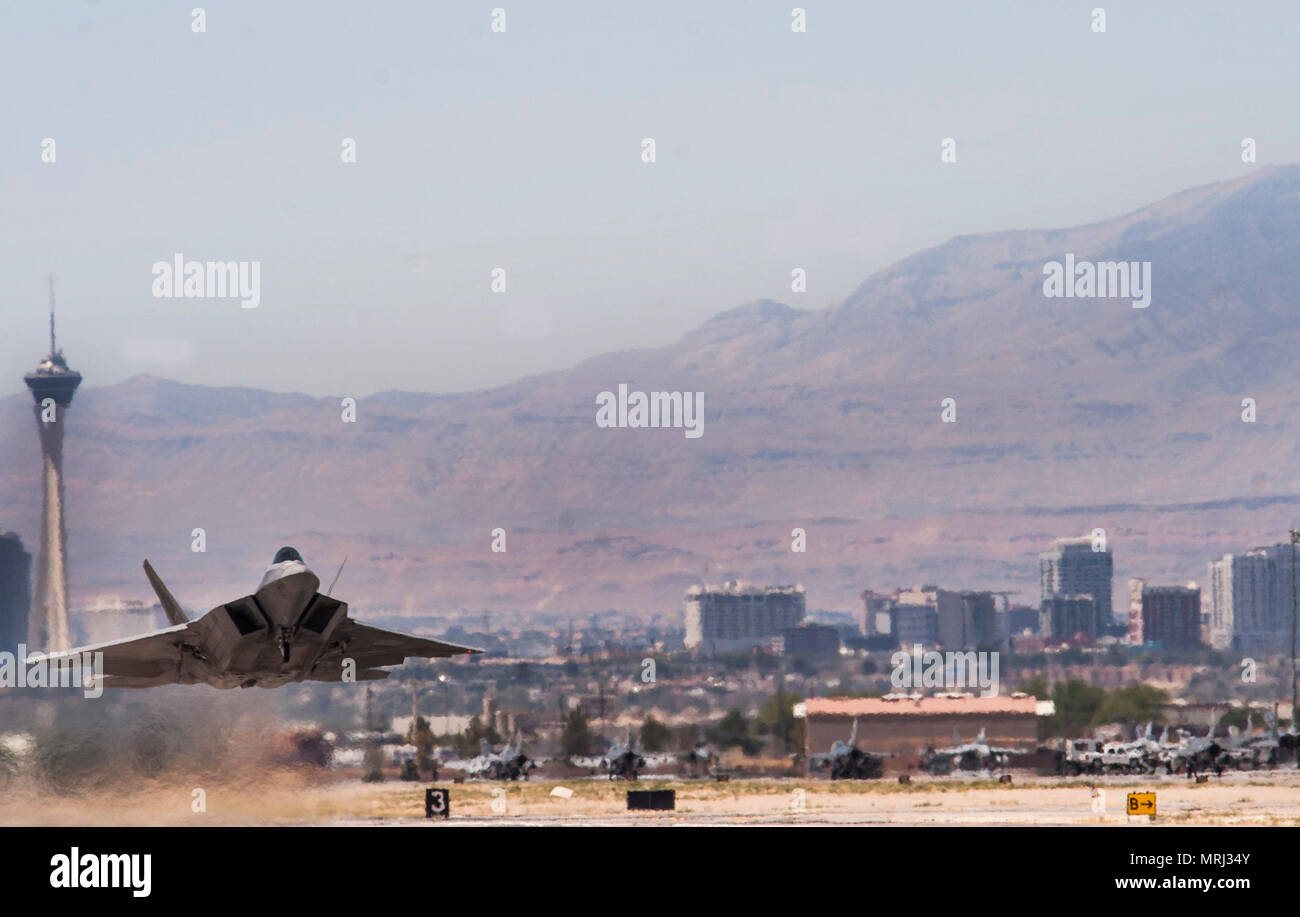 An F-22 Raptor from the 433rd Weapons Squadron, Nellis Air Force Base ...