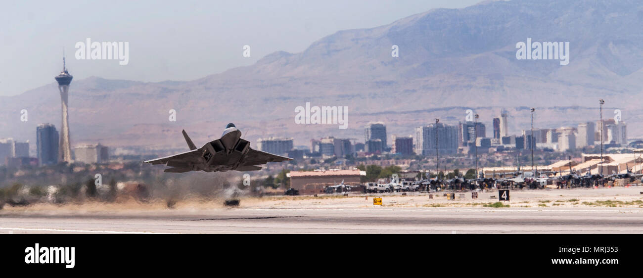 An F-22 Raptor from the 433rd Weapons Squadron, Nellis Air Force Base ...