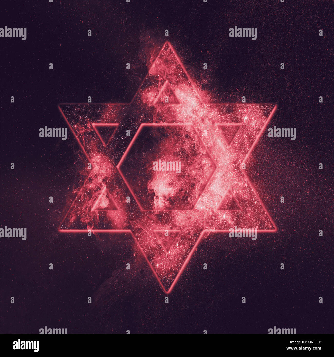 Magen David symbol, Star of David. Abstract night sky background Stock ...