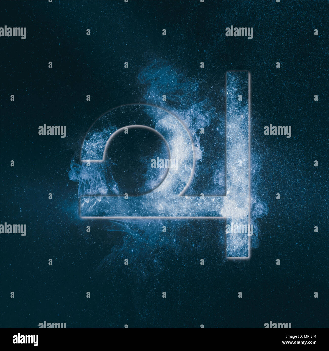 Planet Jupiter Symbol. Jupiter sign. Abstract night sky background ...