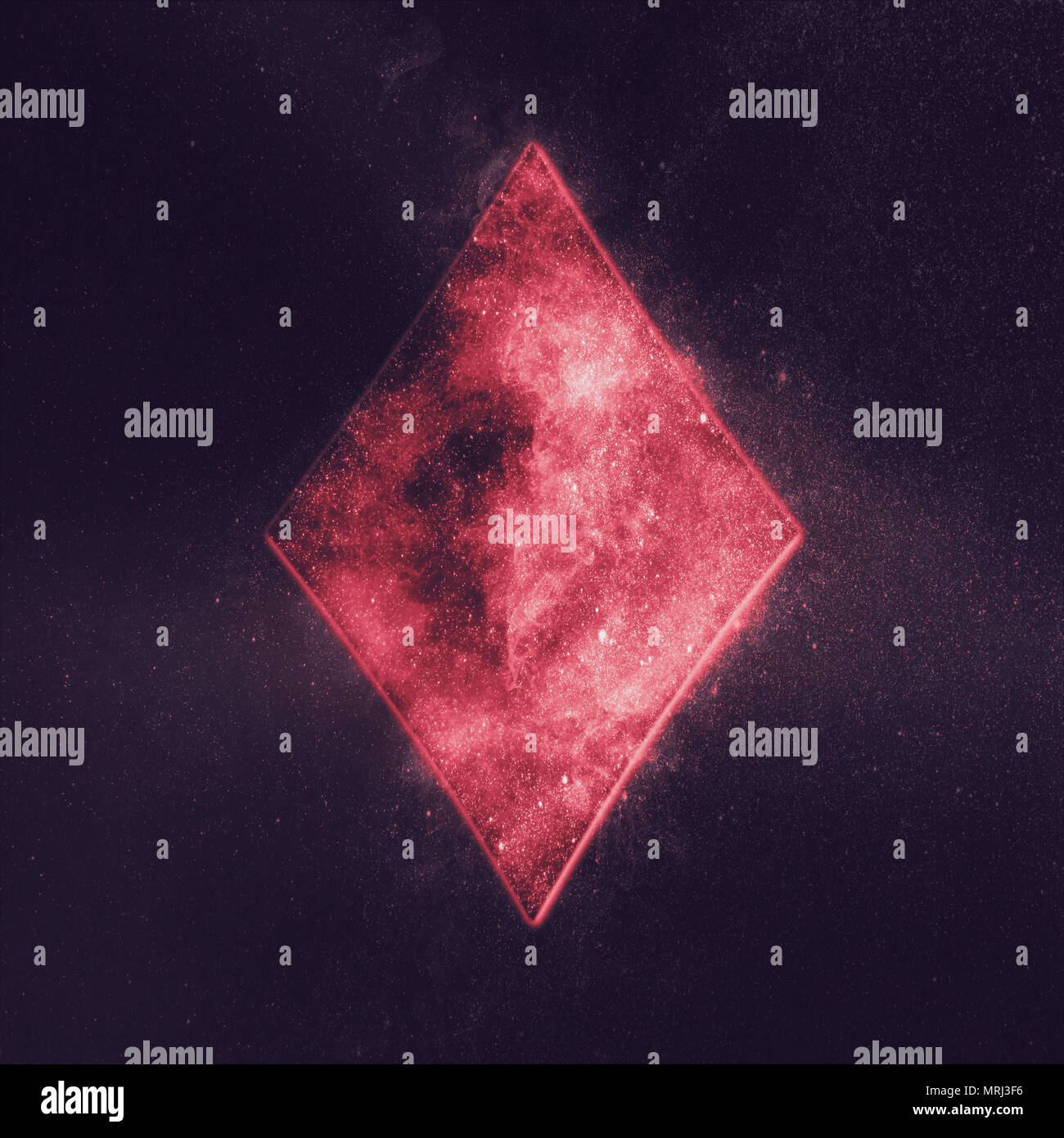 Diamond symbol. Playing card. Abstract night sky background Stock Photo ...