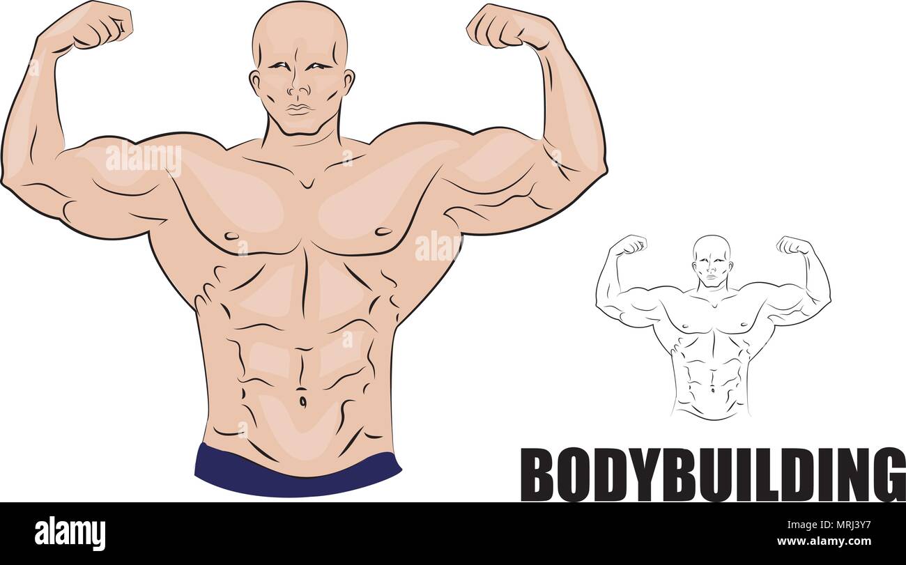 bodybuilder. strong muscular man. athlete or fighter Stock Vector Image ...