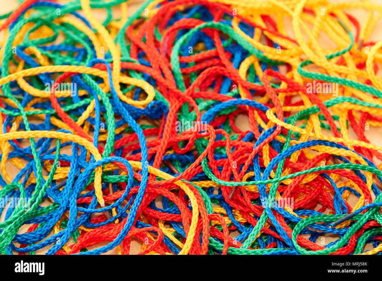 Set of colorful strings for school crafts Stock Photo - Alamy