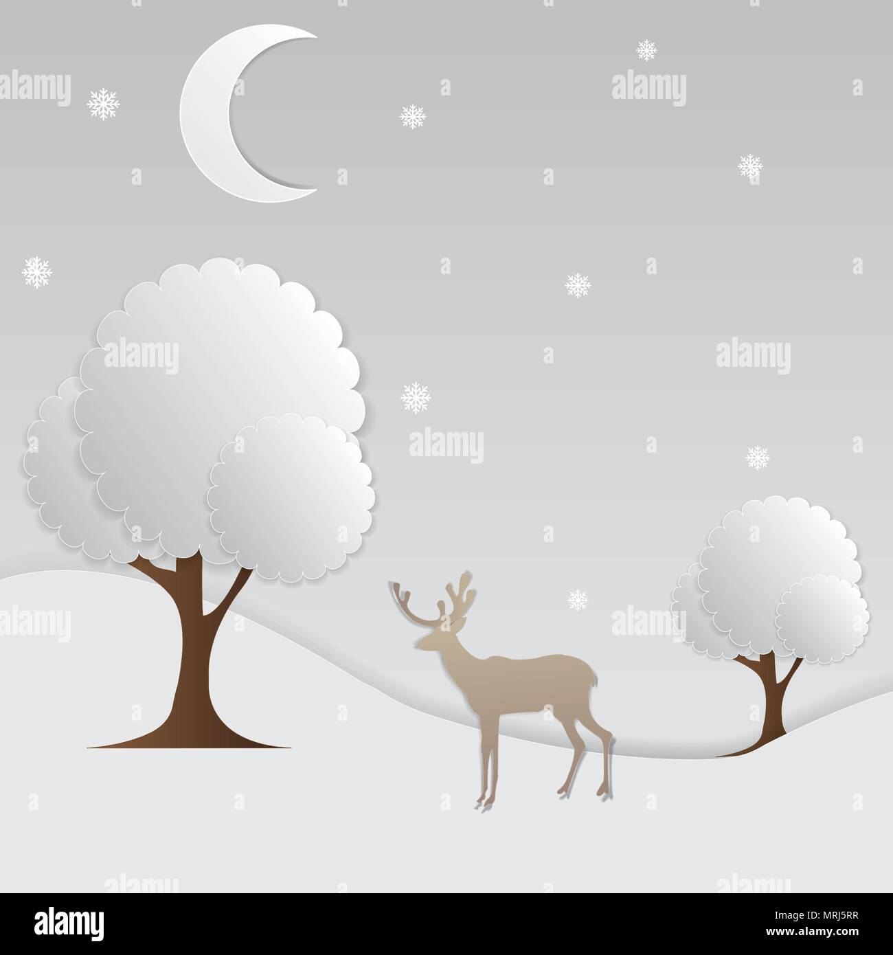 Nature landscape background. Cuted paper design. Vector eps10 Stock ...