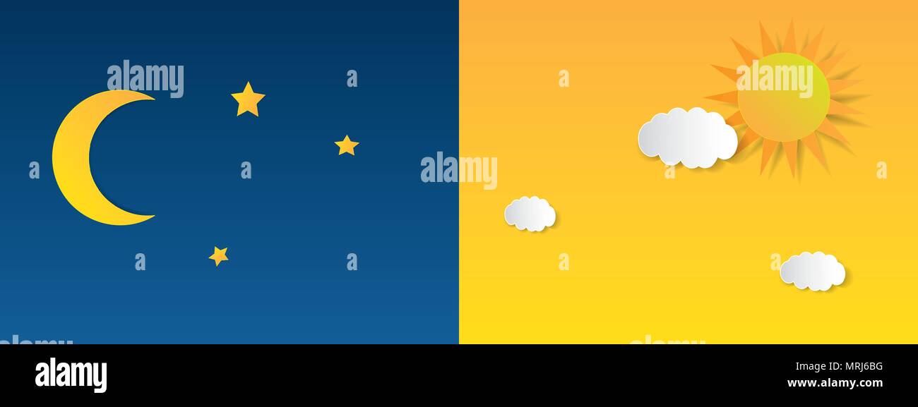 set of sun and moon, day and night Stock Vector Image & Art - Alamy