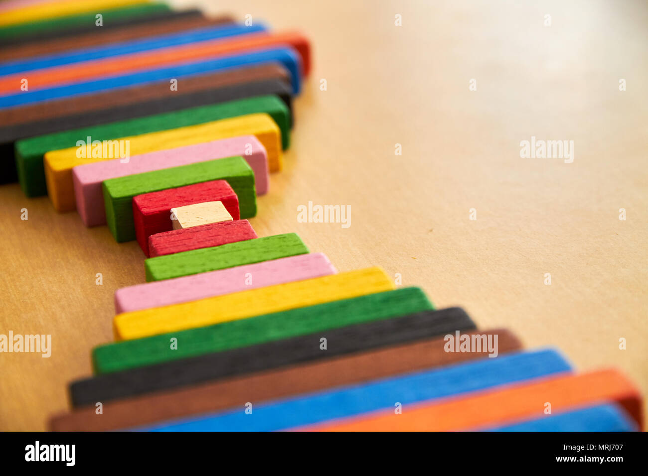 Wood Montessori material for math Cuisenaire rods Stock Photo - Alamy