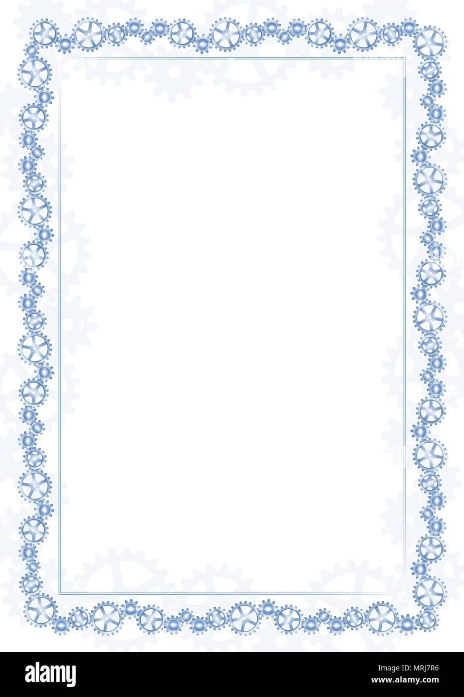 Blue frame and border with gear-type mechanism Stock Vector Image & Art ...
