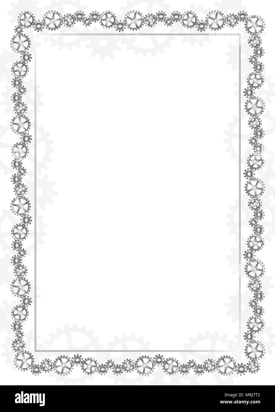 Gray frame and border with gear-type mechanism Stock Vector Image & Art ...