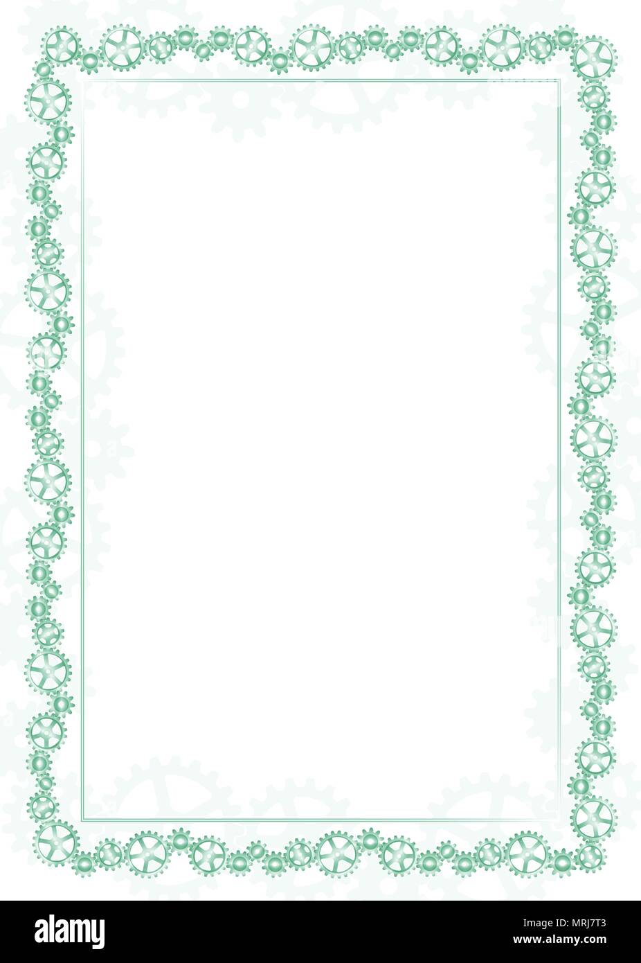 Green frame and border with gear-type mechanism Stock Vector Image ...