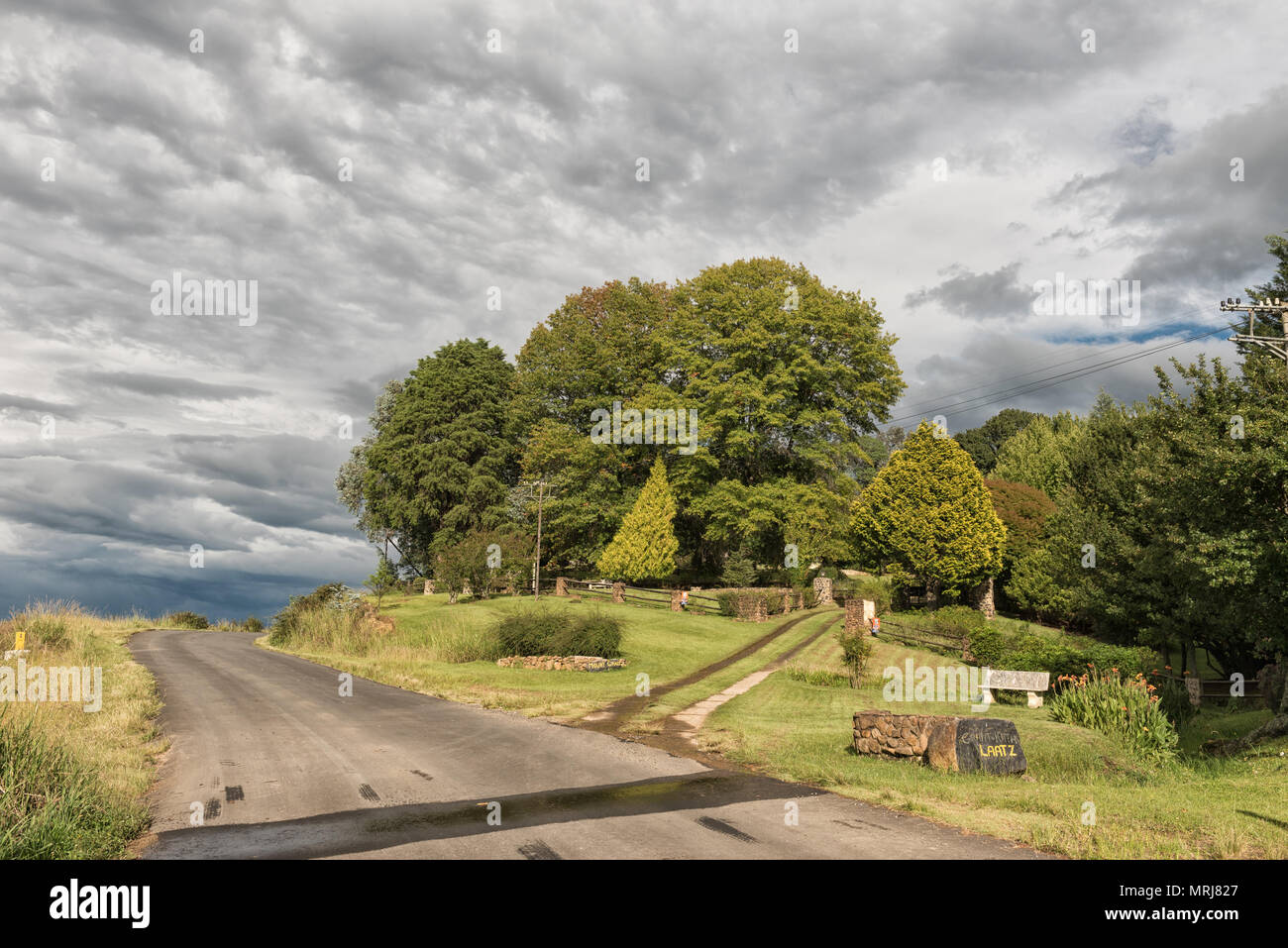 UNDERBERG, SOUTH AFRICA - MARCH 25, 2018: A farm landscape on the P317 ...