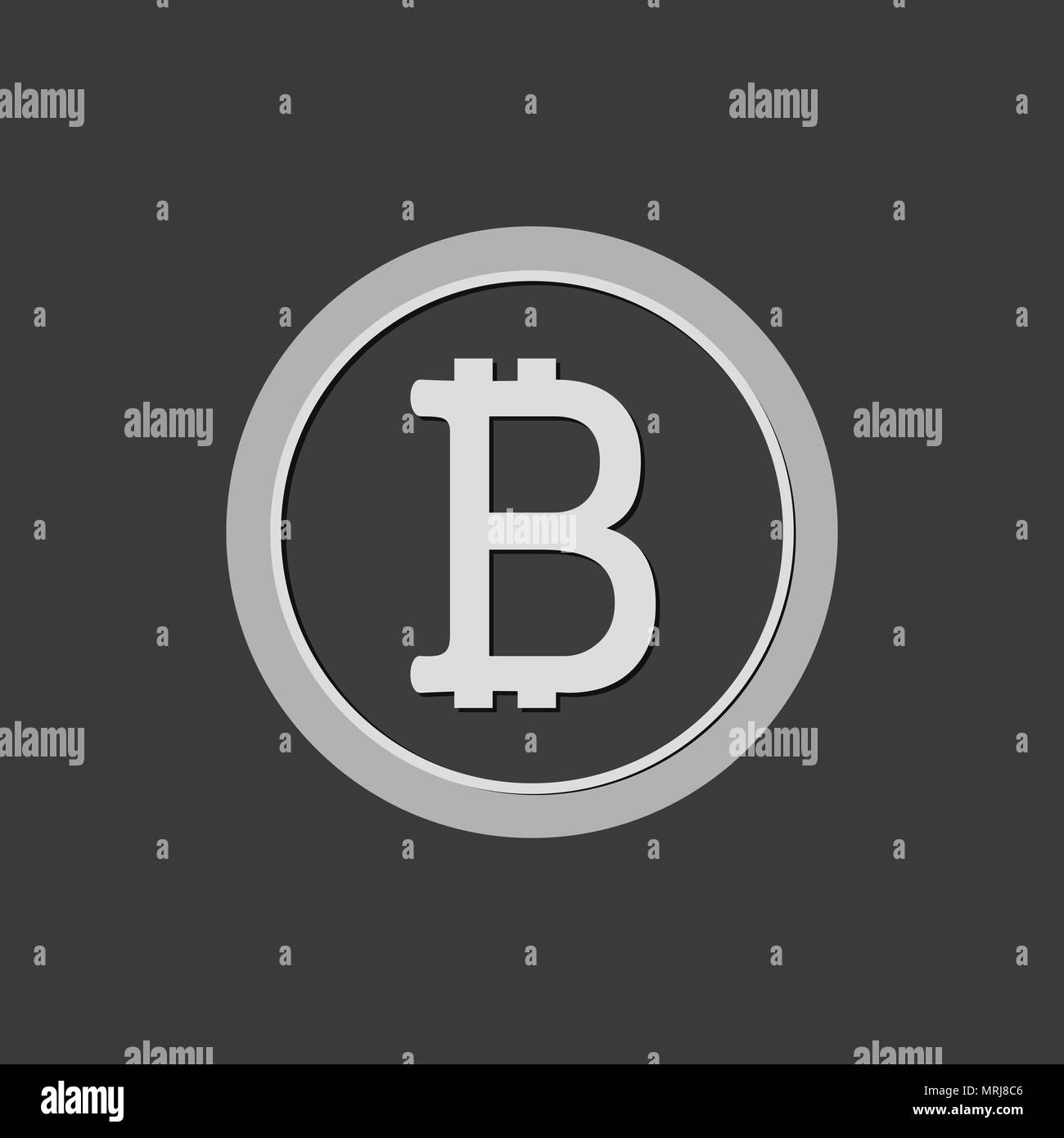 White bitcoin sign icon on black background. Crypto currency symbol and ...