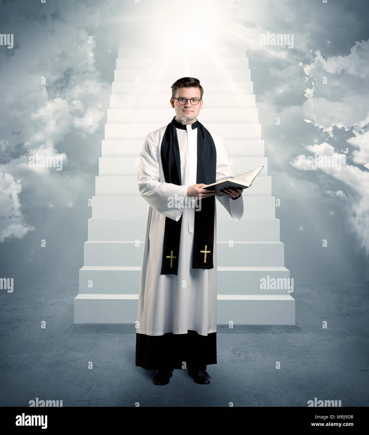 Church father bible standing hi-res stock photography and images - Alamy