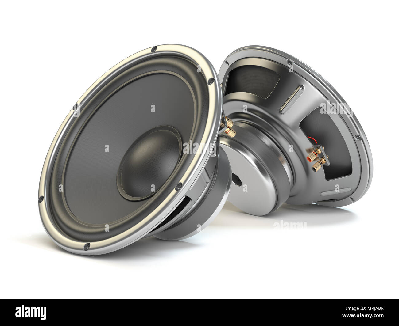 Sound speakers. Multimedia acoustic loudspeakers isolated on white ...