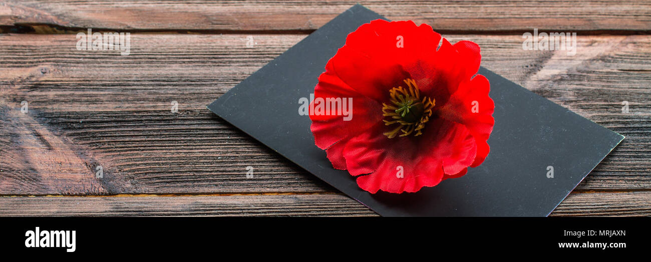 Memorial Day in America. Red poppy is a symbol of memory. Banner Stock ...