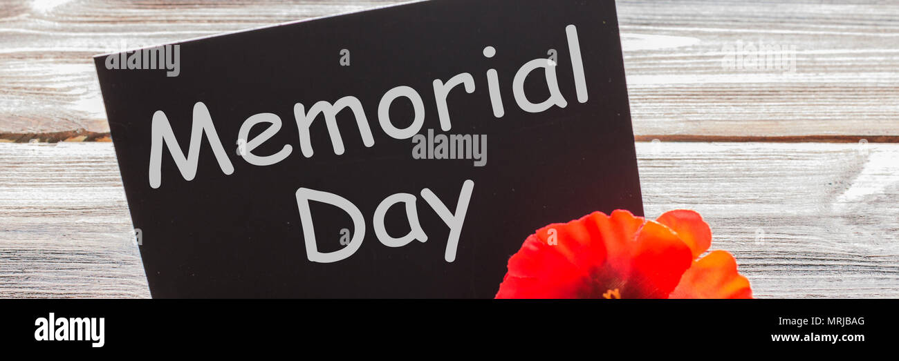 Memorial Day in America. Red poppy is a symbol of memory. Banner Stock ...