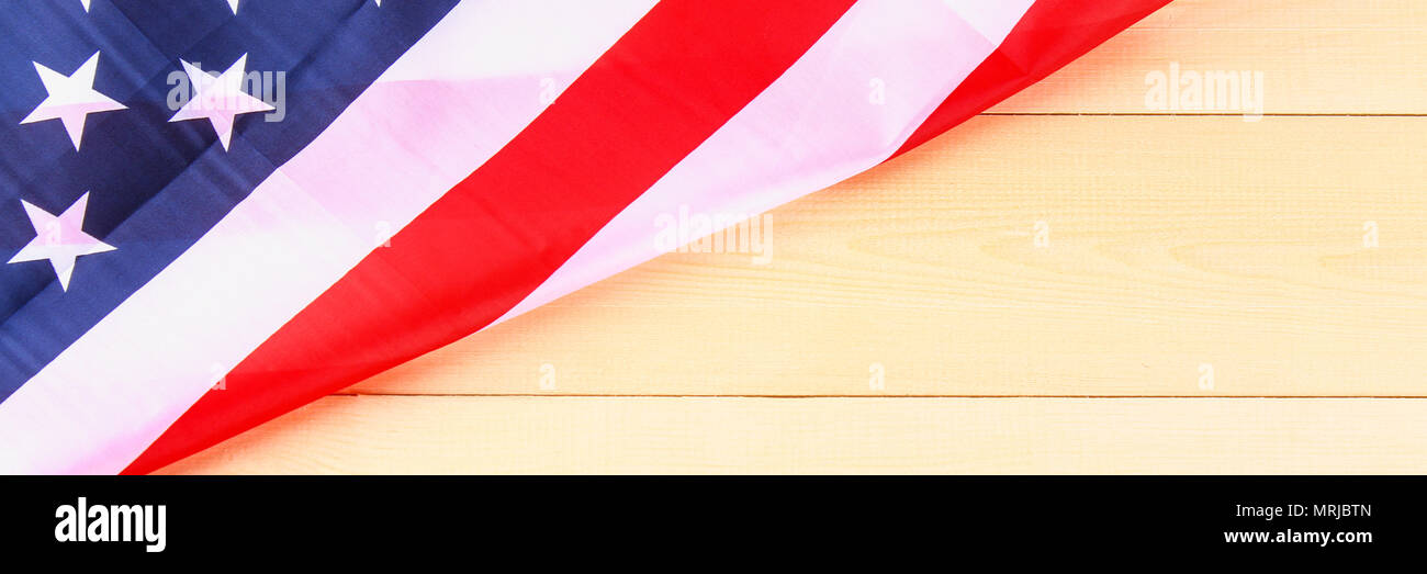American Flag Over Whitewashed Wood Background For United States ...