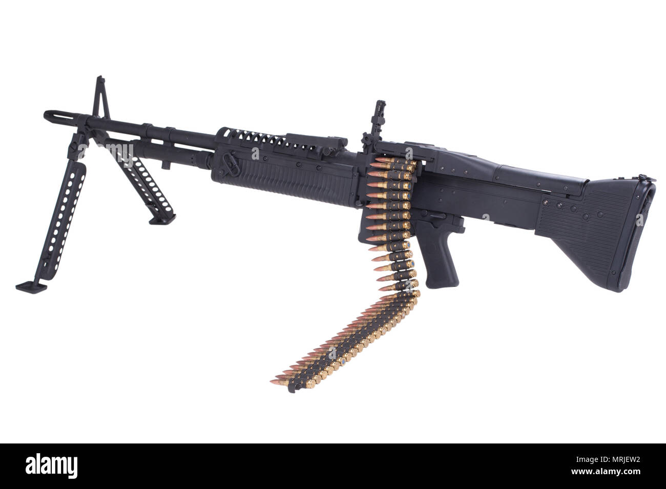 M60 machine gun with amminition tape isolated on white Stock Photo - Alamy