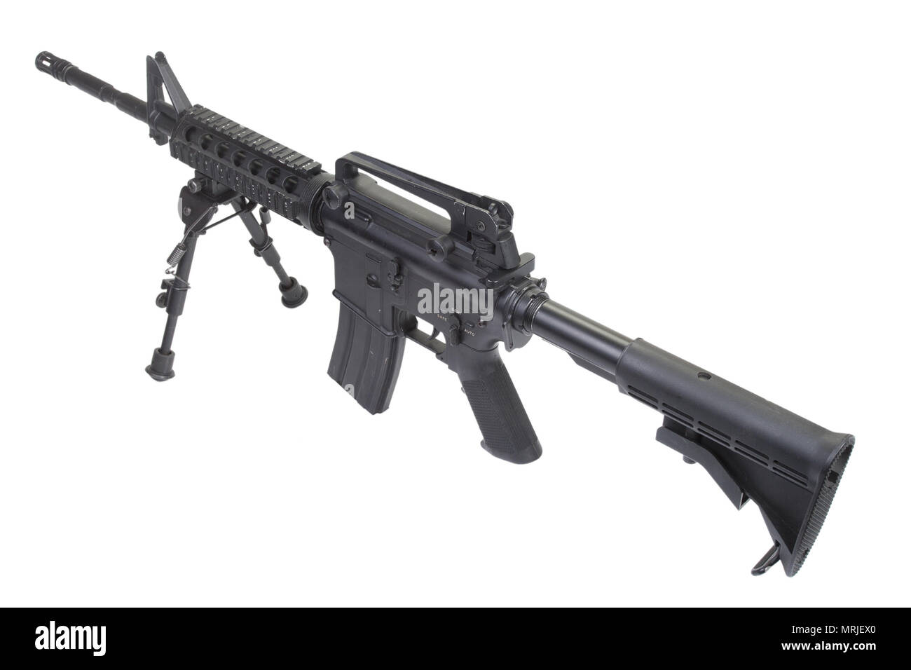 assault rifle with bipod isolated on a white background Stock Photo - Alamy