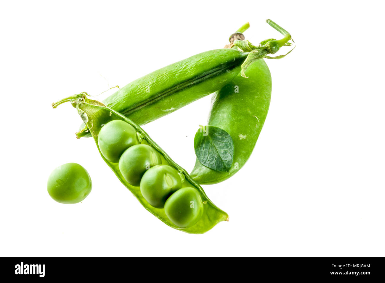 Raw fresh green pea isolated on white Stock Photo - Alamy