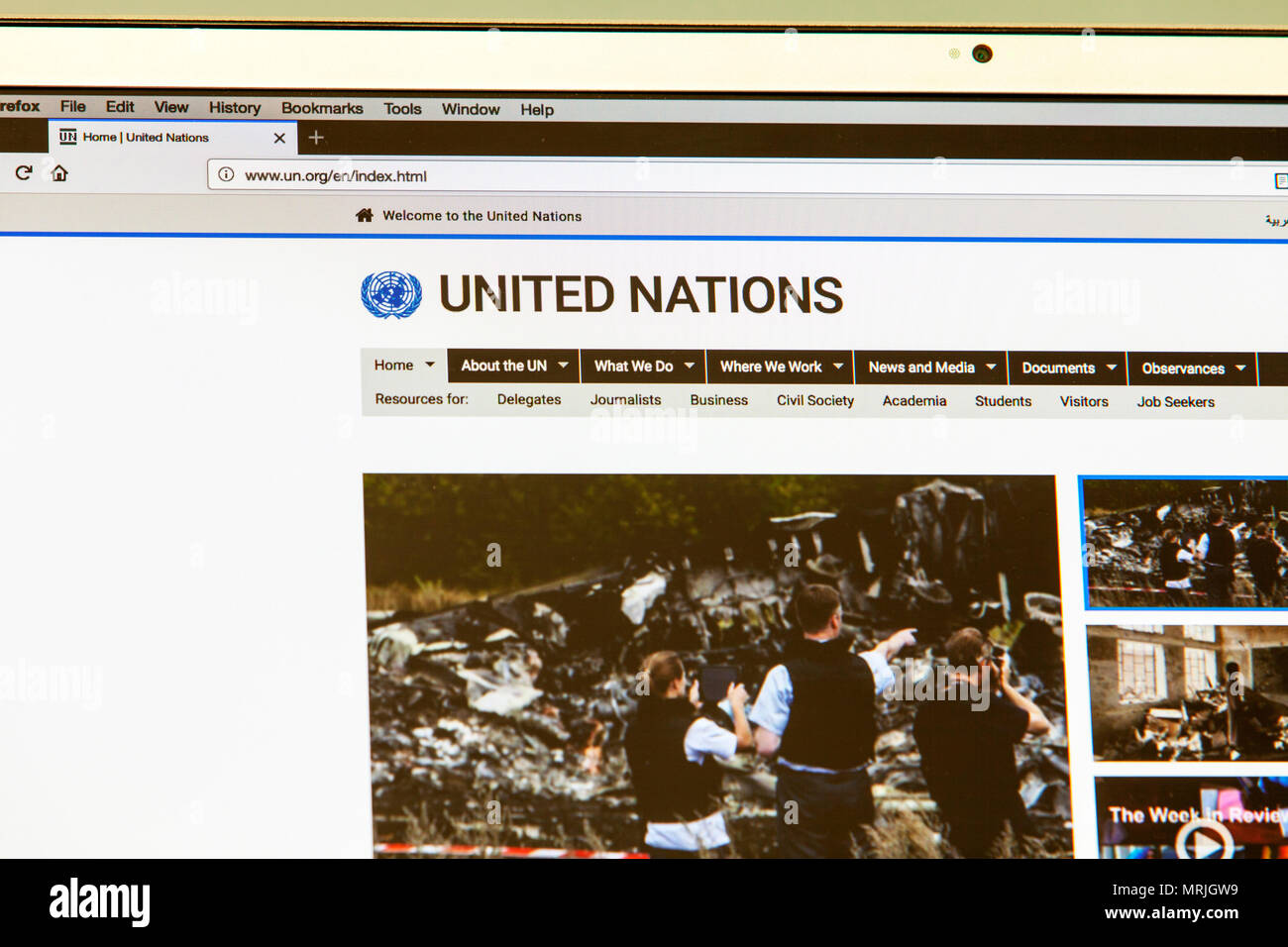 United nations logo hi-res stock photography and images - Alamy