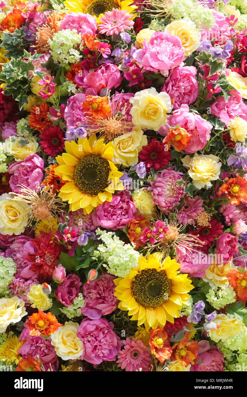Summer of Love Flower display in Chelsea Stock Photo - Alamy