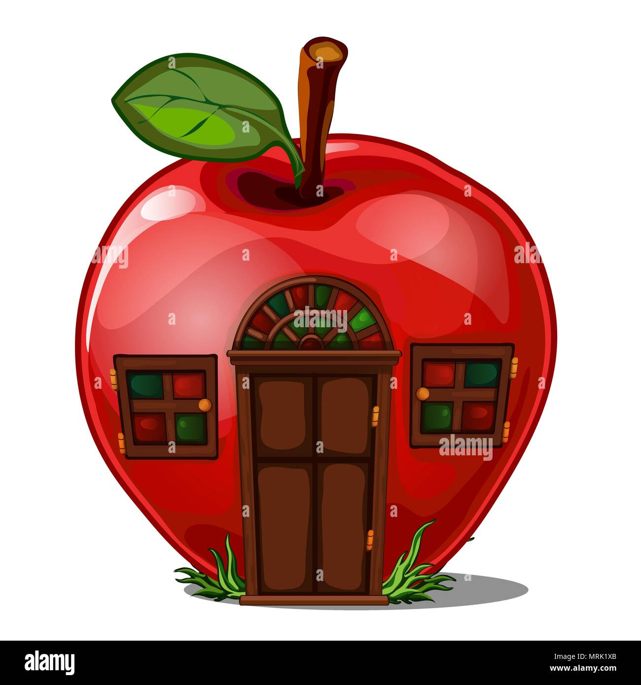 Fairy house in the shape of an apple isolated on a white background ...