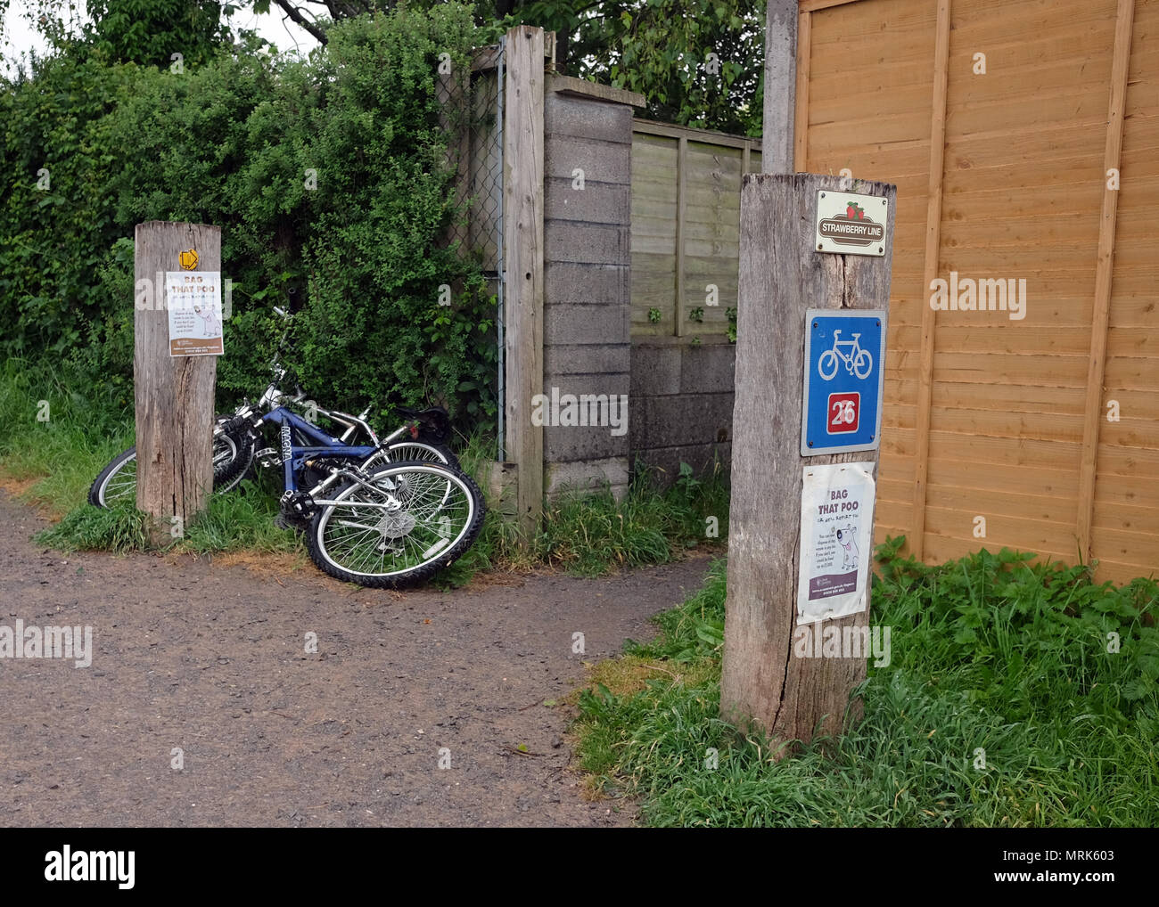 26th May 2018 - Pair of older children's bikes left beside a cycle ...