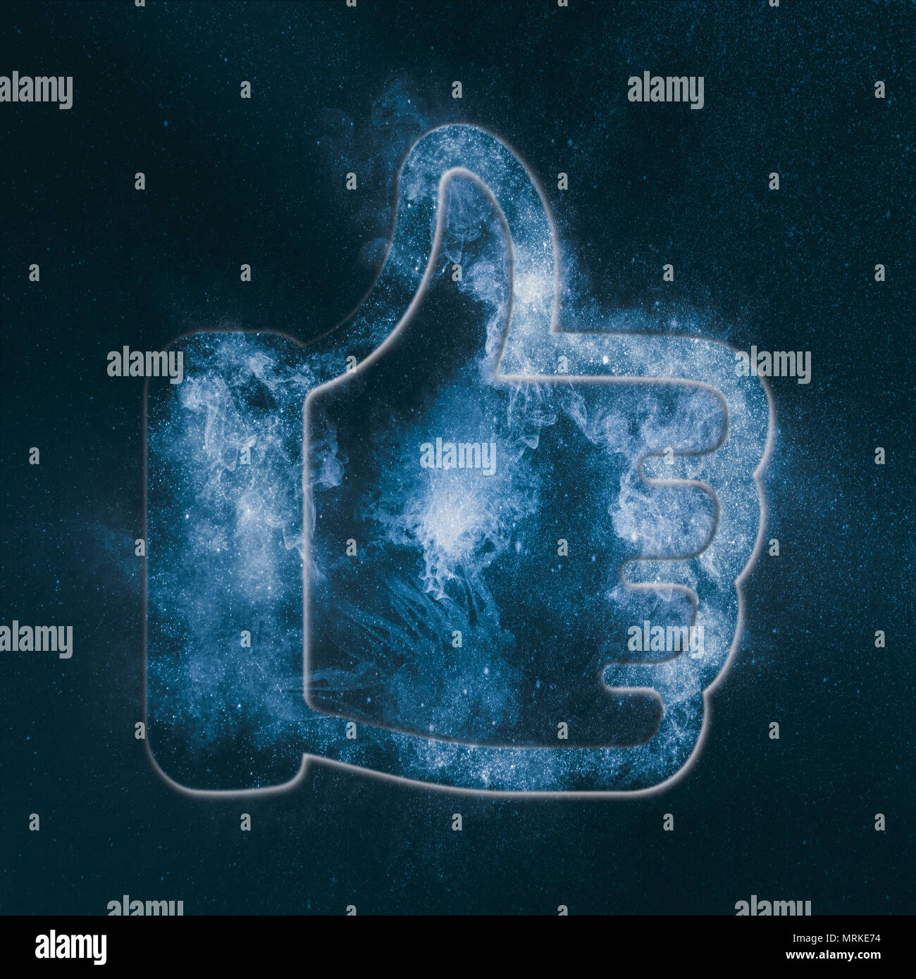 Like symbol. Like sign. Abstract night sky background Stock Photo - Alamy