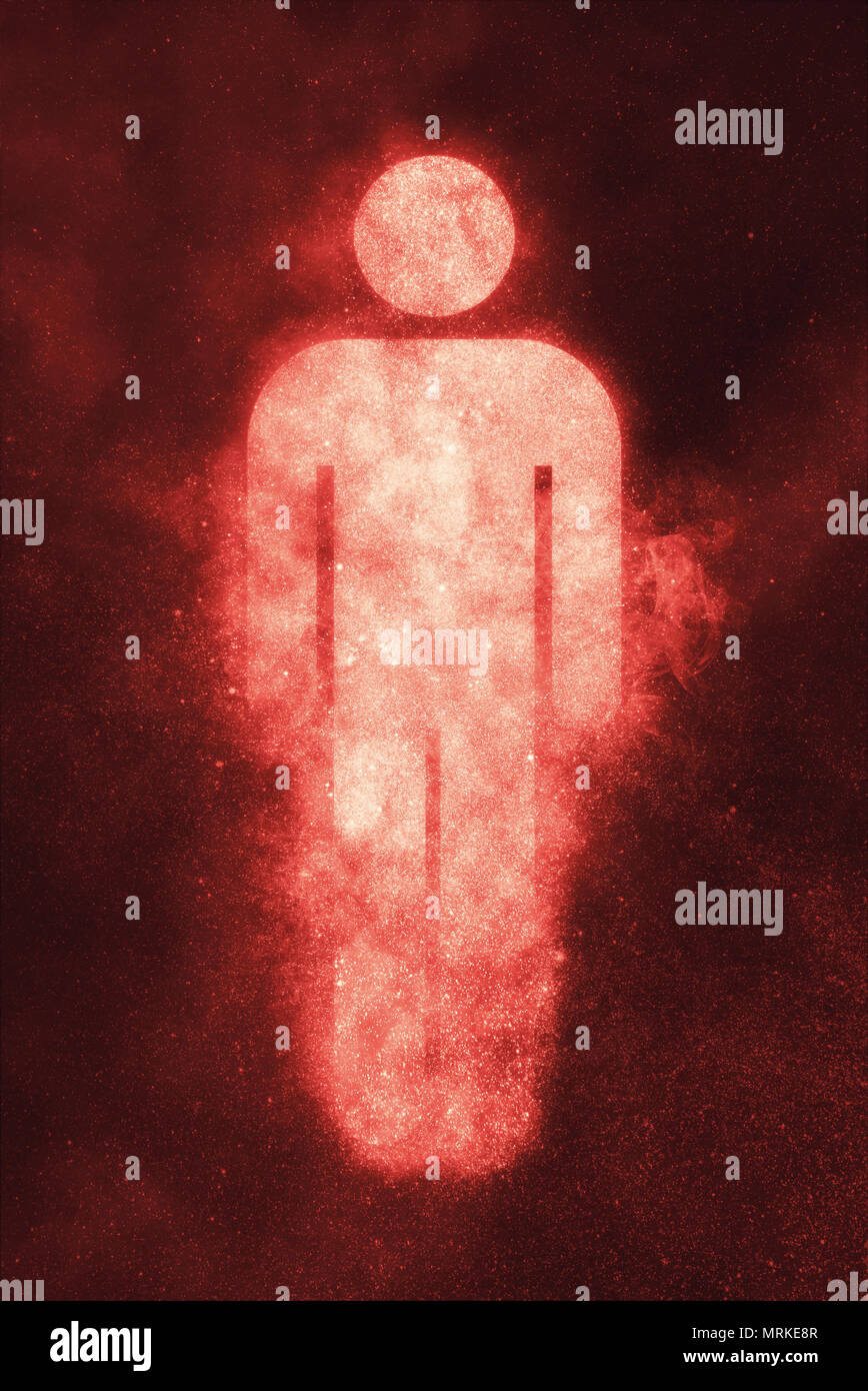 Male sign. Male symbol. Abstract night sky background Stock Photo - Alamy